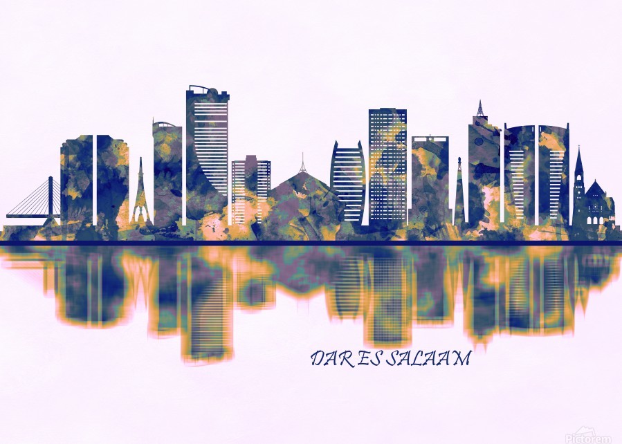 Dar es Salaam Skyline by Towseef Dar Wall Art