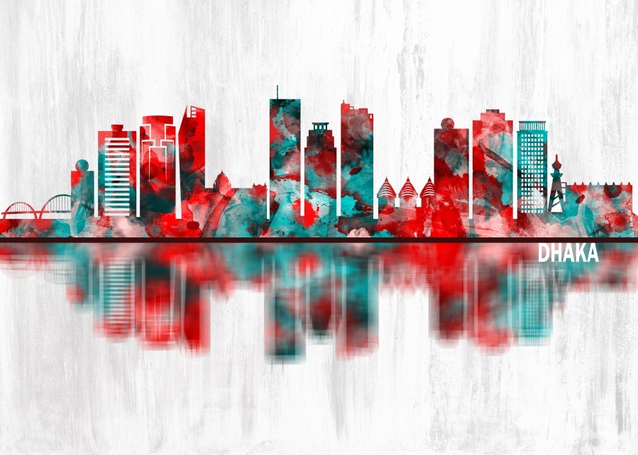 Dhaka Bangladesh Skyline by Towseef Dar Wall Art