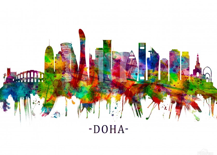 Doha Qatar Skyline by Towseef Dar Wall Art