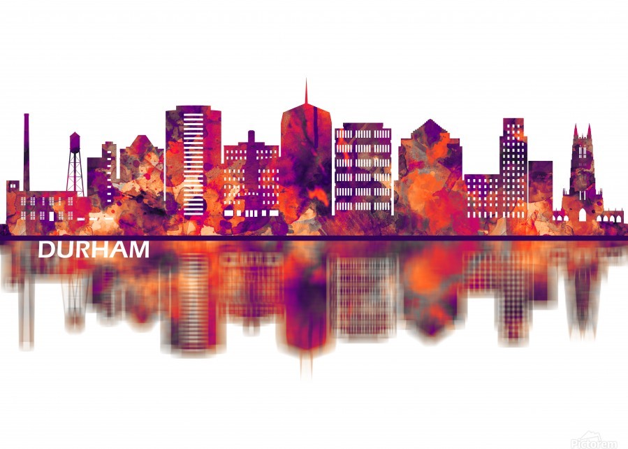 Durham North Carolina Skyline by Towseef Dar Wall Art