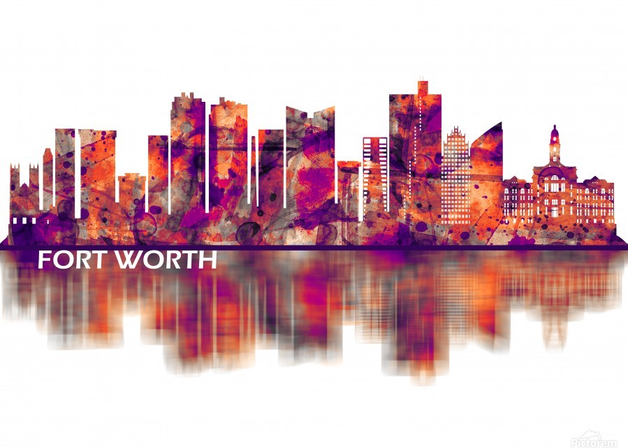 Fort Worth Texas Skyline by Towseef Dar Wall Art
