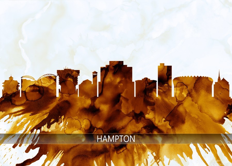 Hampton Virginia Skyline by Towseef Dar Wall Art