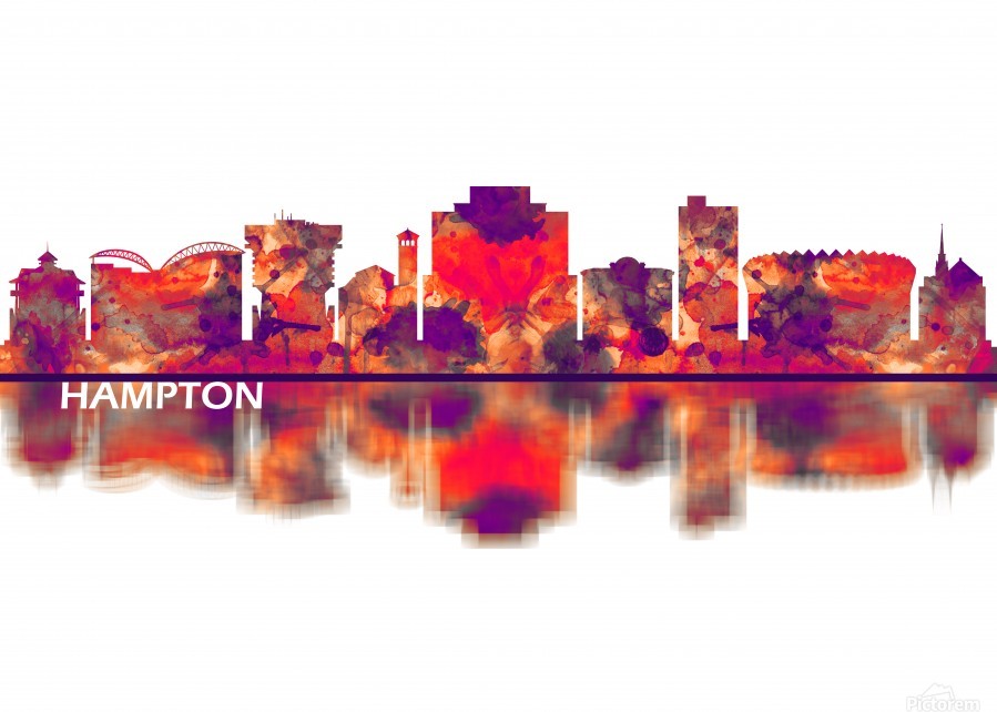 Hampton Virginia Skyline by Towseef Dar Wall Art