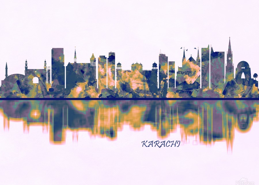 Karachi Skyline by Towseef Dar Wall Art