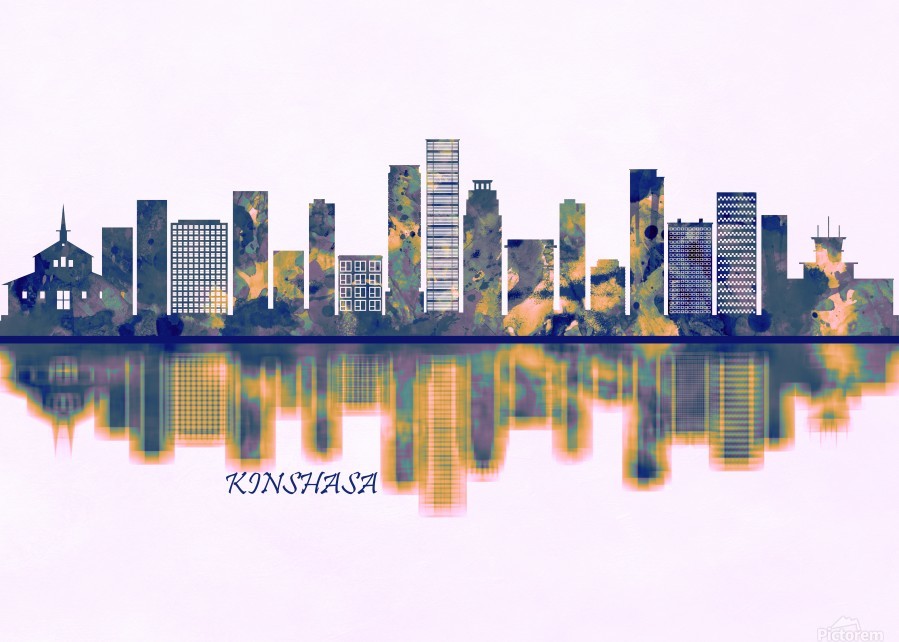 Kinshasa Skyline by Towseef Dar Wall Art