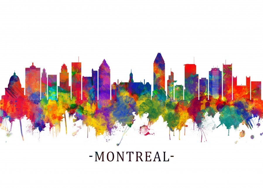 Montreal Canada Skyline by Towseef Dar Wall Art
