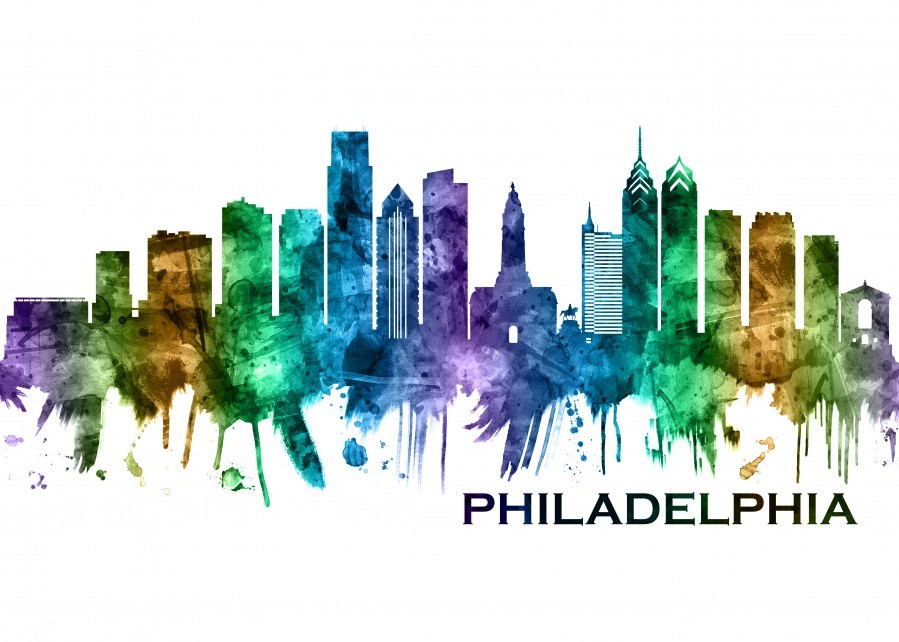 Philadelphia Pennsylvania Skyline by Towseef Dar Wall Art