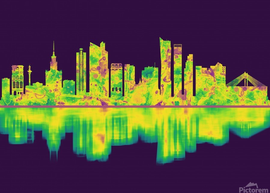 Warsaw Poland Skyline by Towseef Dar Wall Art