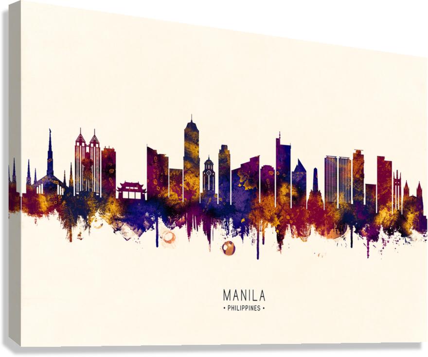 Manila Philippines Skyline by Towseef Dar Wall Art