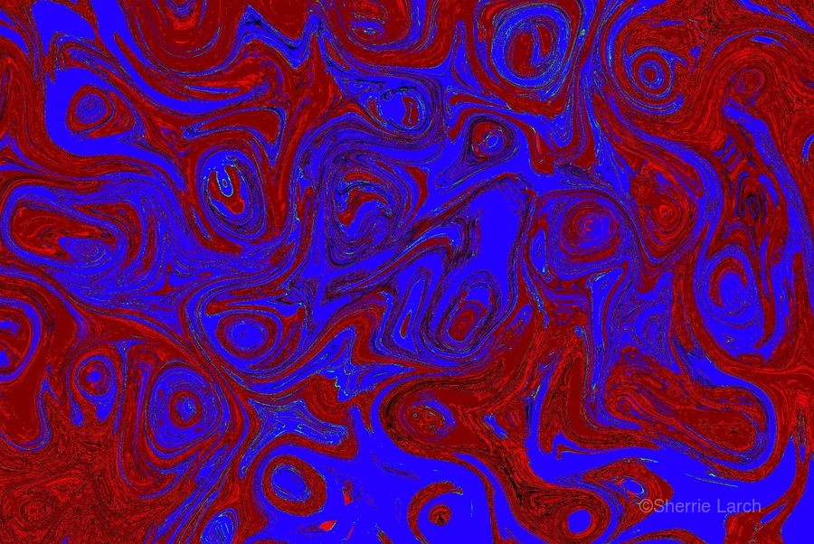 Blue and Red Fire Stone by Sherrie Larch Wall Art