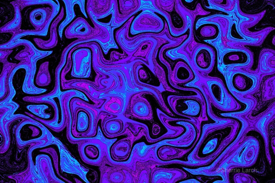 Purple Blue Fire Stone by Sherrie Larch Wall Art