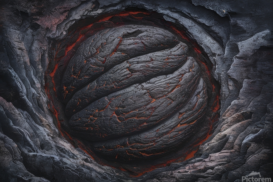 Black abstract lava stone texture background by MihaiStanica Wall Art