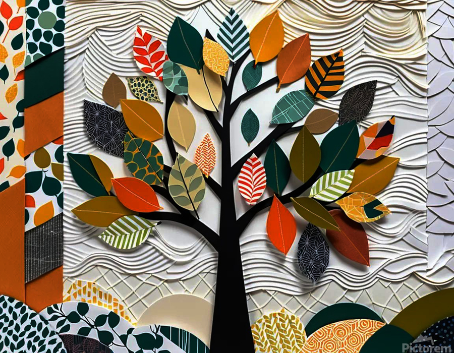 Woven Roots Paper Leaves by Dina Creative Wall Art