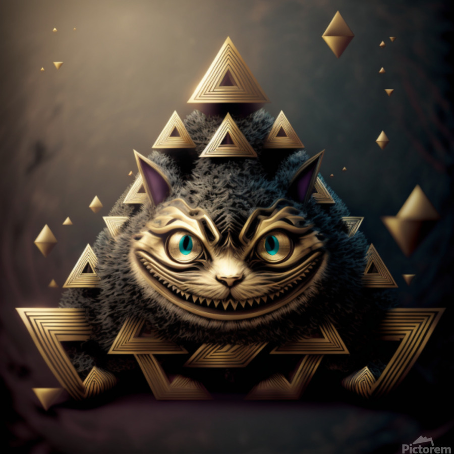 Alice in wonderland - Cheshire cat - Pyramid by cencdesign Wall Art