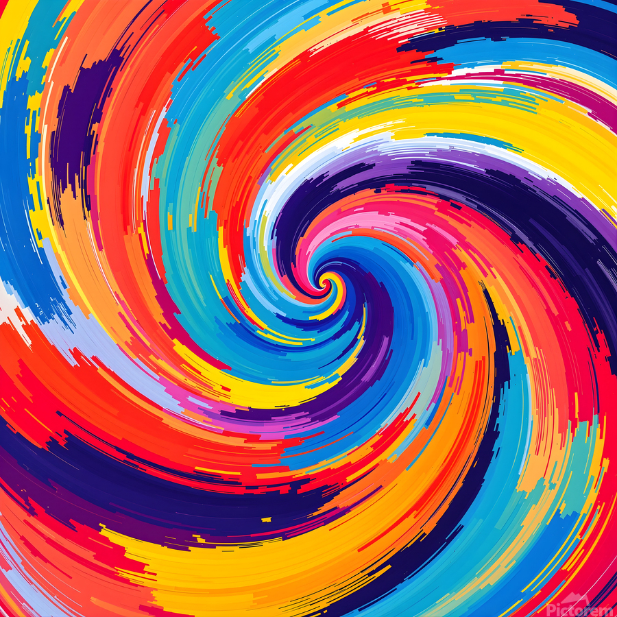 Energetic Dance Colorful Contemporary Motion by HASAG Wall Art