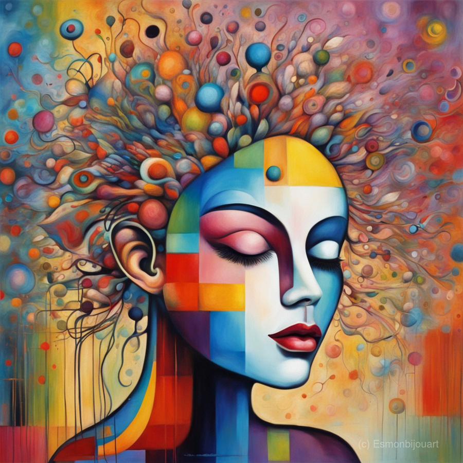Colorful Surrealism 6 by Esmonbijouart Wall Art