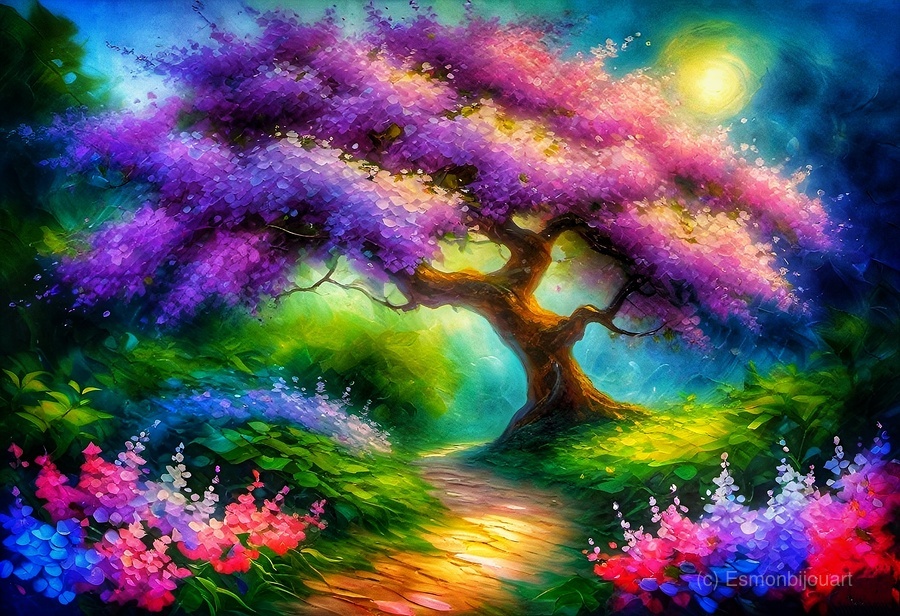 The mysterious tree by Esmonbijouart Wall Art