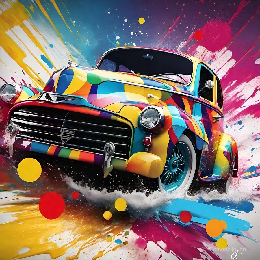 Retro Ride 6 by Esmonbijouart Wall Art