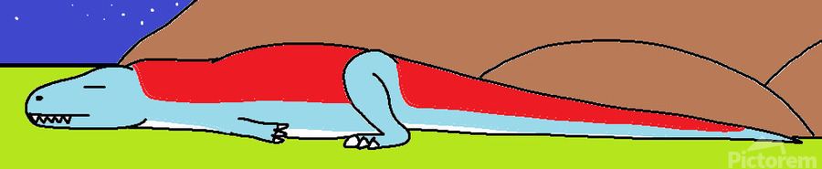 a sleeping berberosaurus by Liam Frew Wall Art