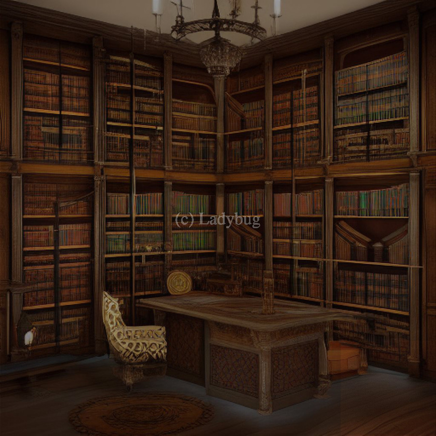 Photo Realistic Pirate Office and Library by Ladybug Wall Art