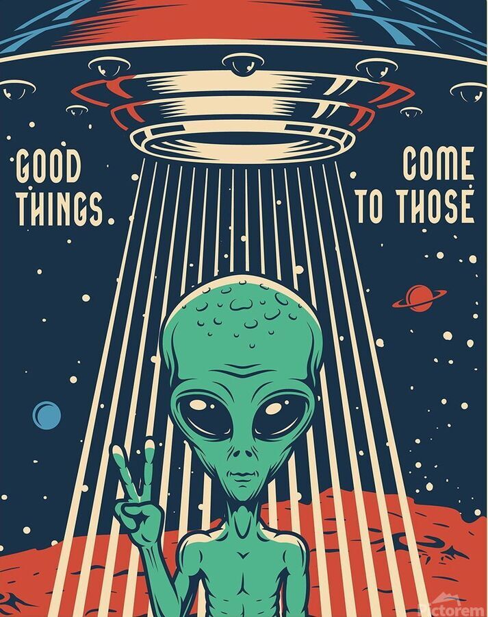 retro alien poster
