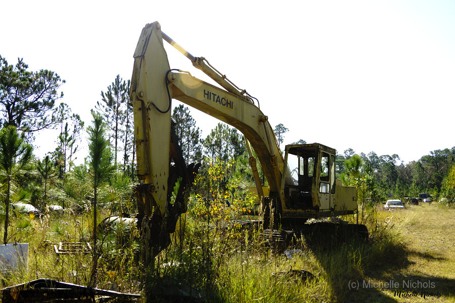 Old Rusty Excavator by Michelle Nichols Wall Art