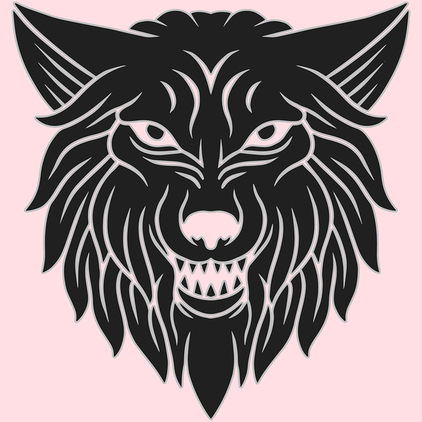 beast illustration animal head wolf black by Bayu Perkasa Wall Art