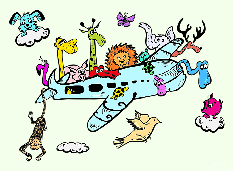 Airplanes for animals by Bayu Perkasa Wall Art