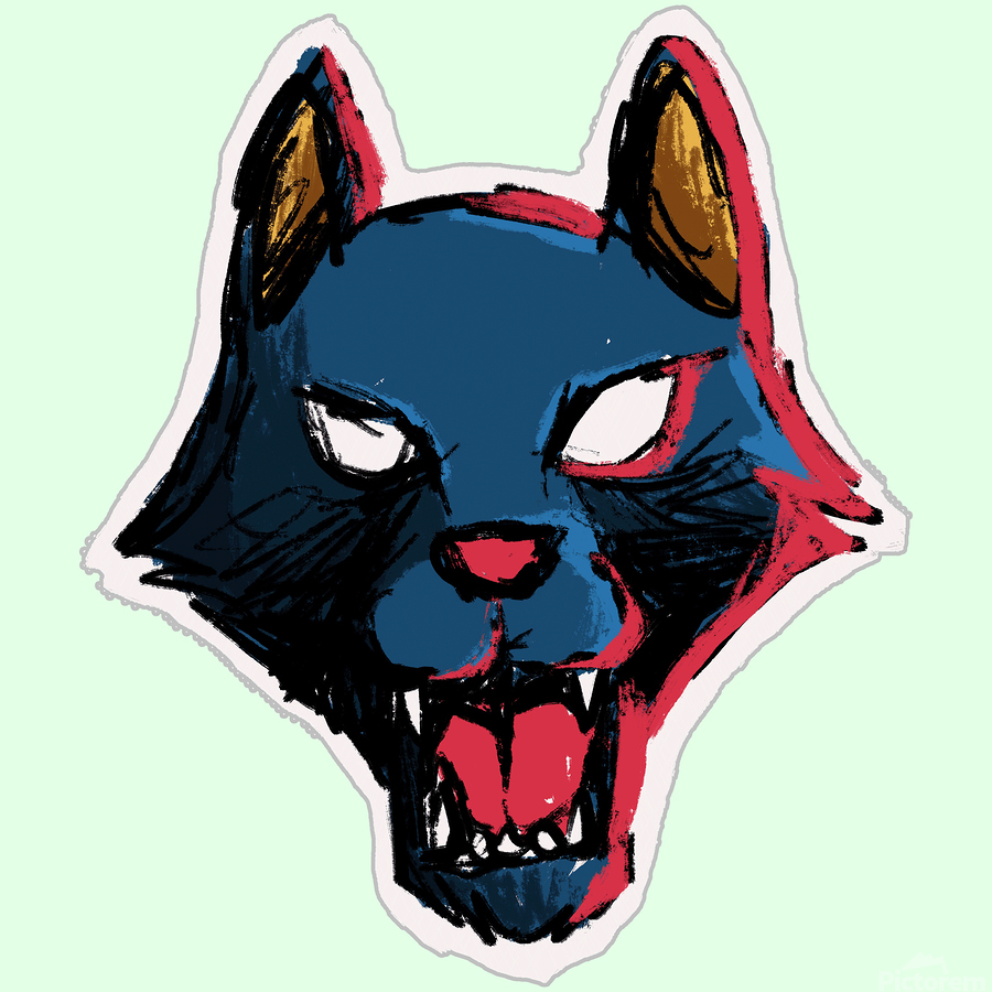 animal wildlife wolf head esport log by Bayu Perkasa Wall Art
