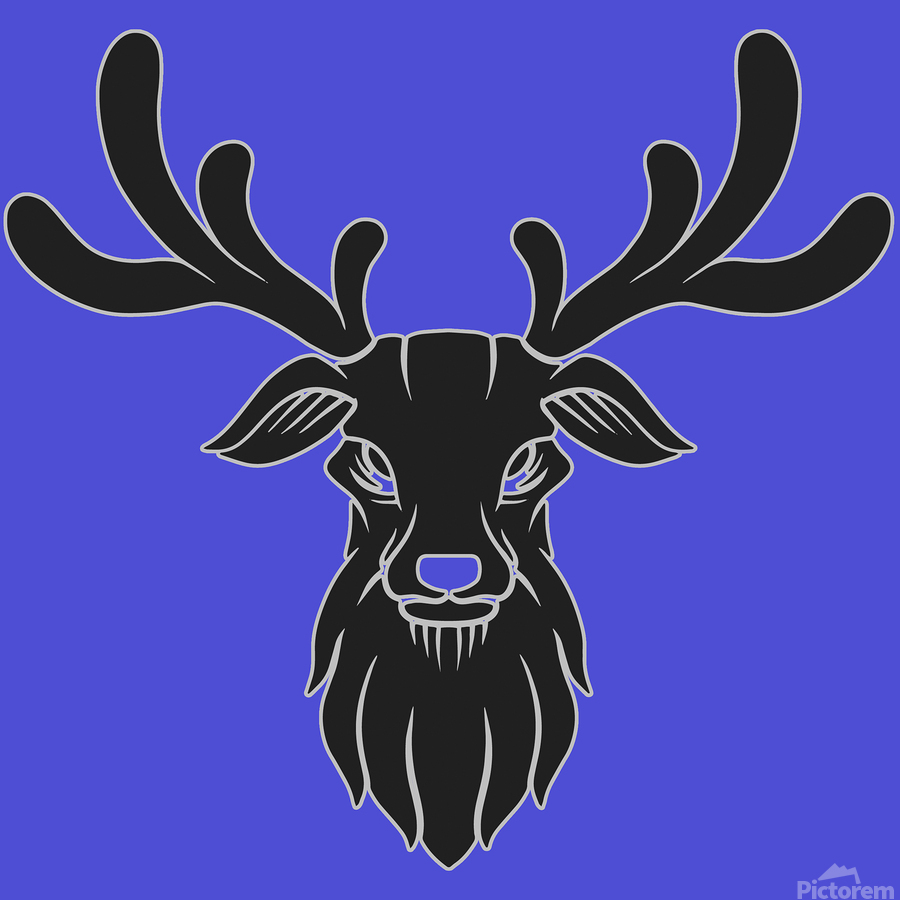 deer head face black by Bayu Perkasa Wall Art