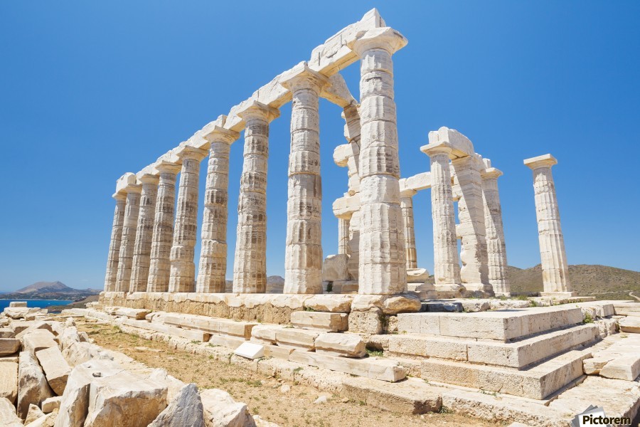 Greek Temple Ruins, Temple of Poseidon near Athens by PacificStock Wall Art