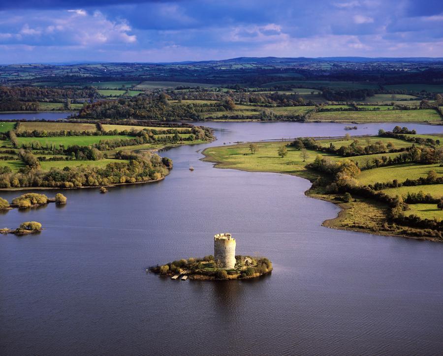 Cloughoughter Castle, Co Cavan, Ireland; Aerial View Of Lough Oughter ...