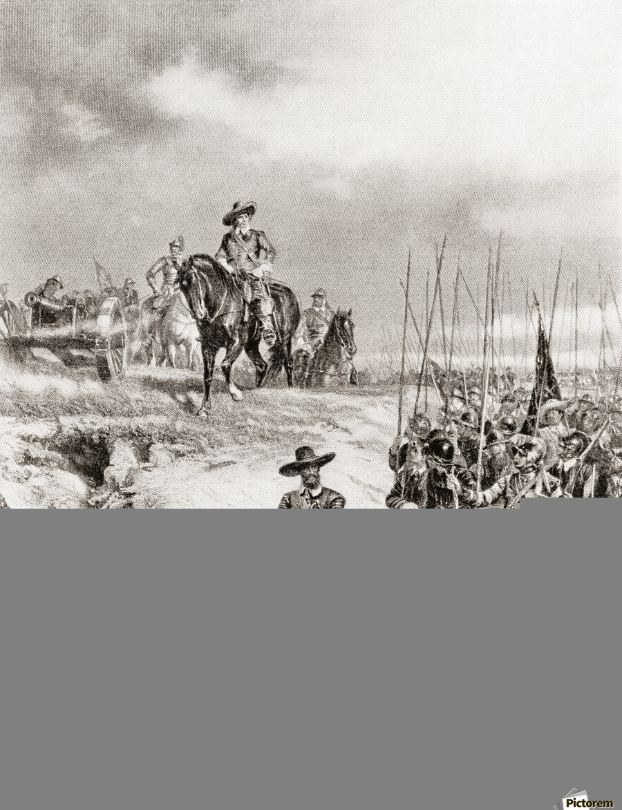Oliver Cromwell at the Battle of Marston Moor, 2 July 1644, during the ...