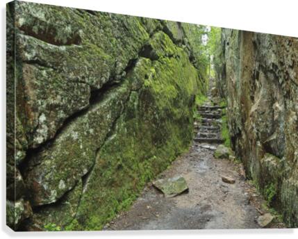 A rock face trail leading to Agawa Bay, Lake Superior Provincial Park ...
