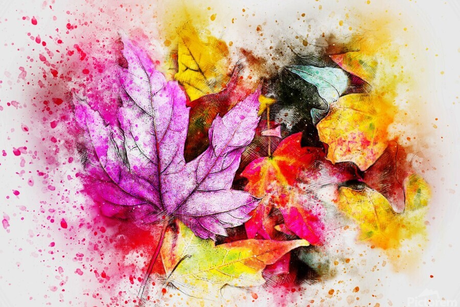 AUTUMN LEAVES SPLASH OUT by George Bloise Wall Art
