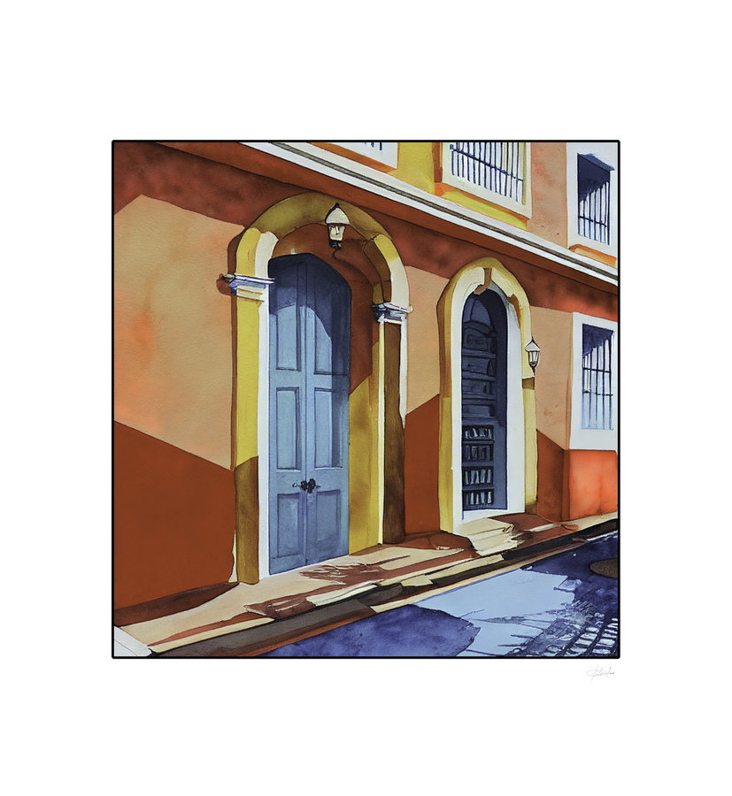 tropical street by George Bloise Wall Art