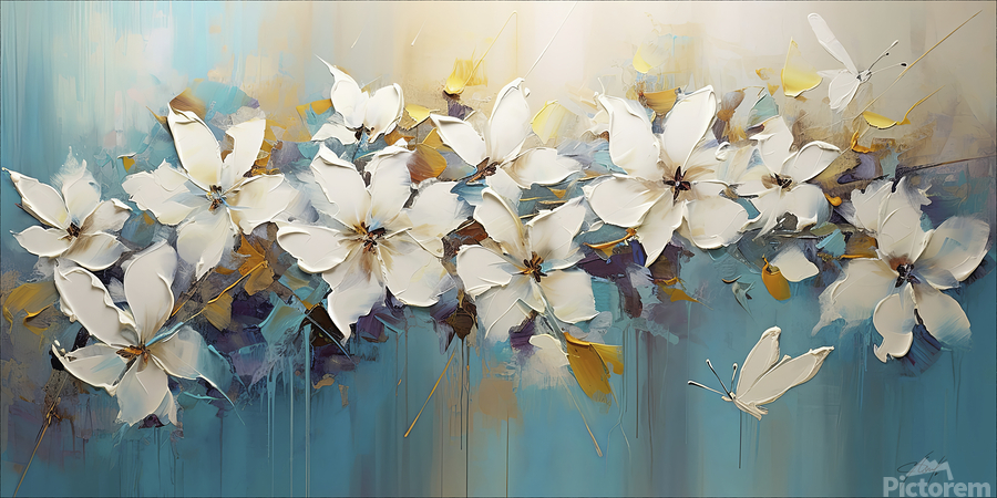 butterflies flowers by George Bloise Wall Art