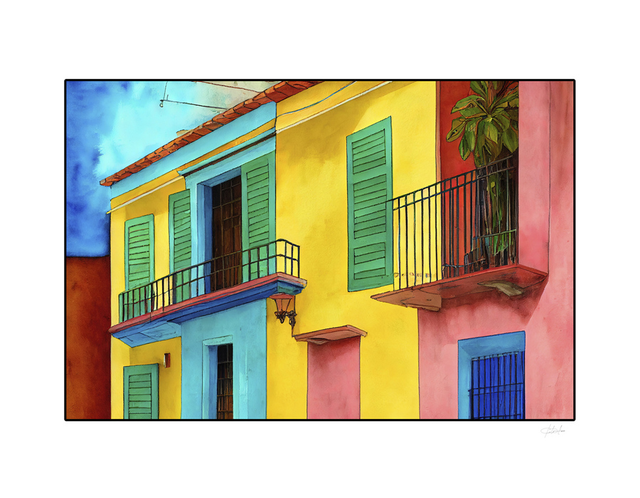 tropical island colors by George Bloise Wall Art