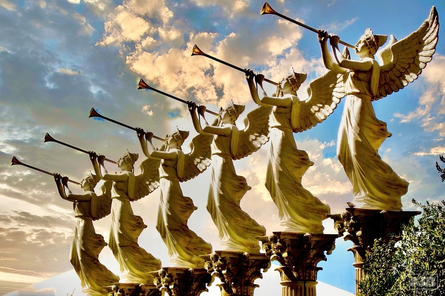 Angels Blowing Trumpets 2 Las Vegas Nevada by Fred J Bivetto Wall Art