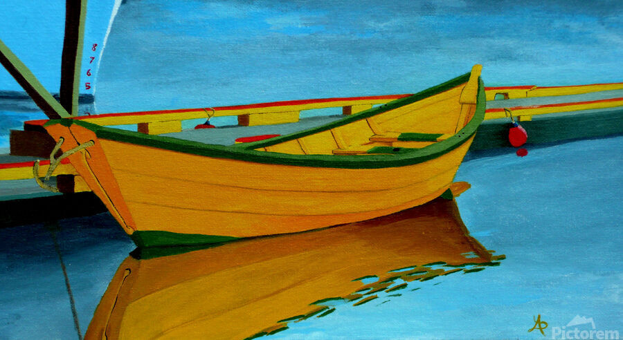 A Yellow Dory by Anthony J Dunphy Wall Art