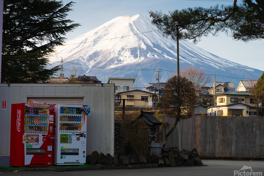 Japan Vibes - Mount Fuji and Vending Machines by Matthias Hauser Wall Art