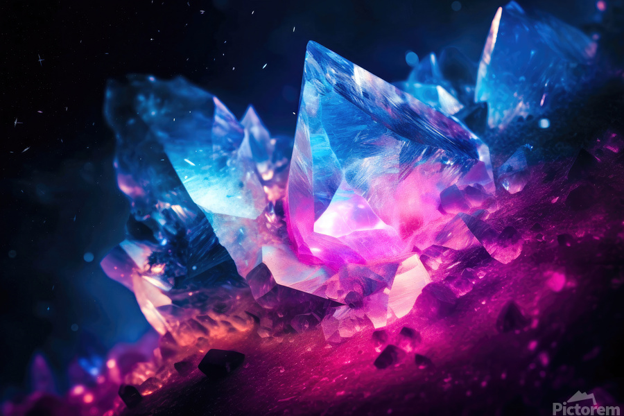 Crystal Galaxy 02 Blue and Purple by Matthias Hauser Wall Art