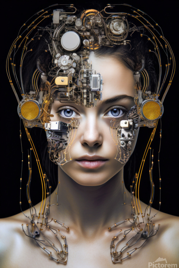 The Future of AI 16 Female Cyborg by Matthias Hauser Wall Art