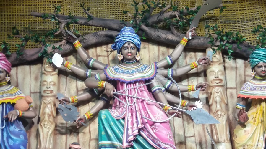 Statue of goddess durga by Nilu Mishra Wall Art