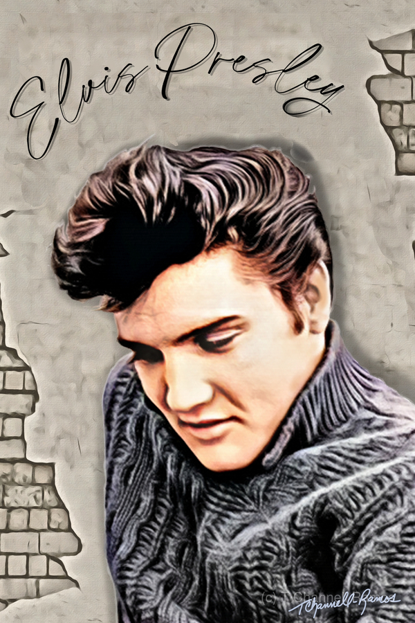 Elvis Presley 1950s Portrait by T Channell Ramos Wall Art