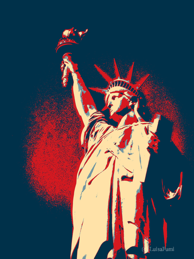 Statue of Liberty election poster by LuisaFumi Wall Art