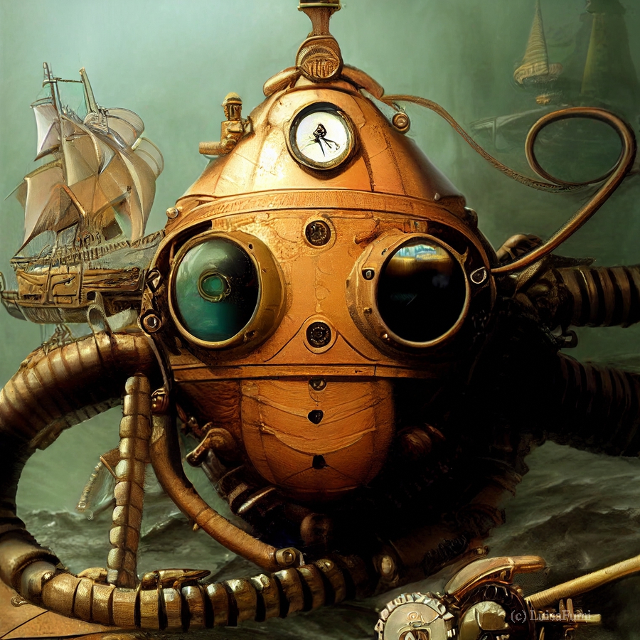 Steampunk marine creature by LuisaFumi Wall Art