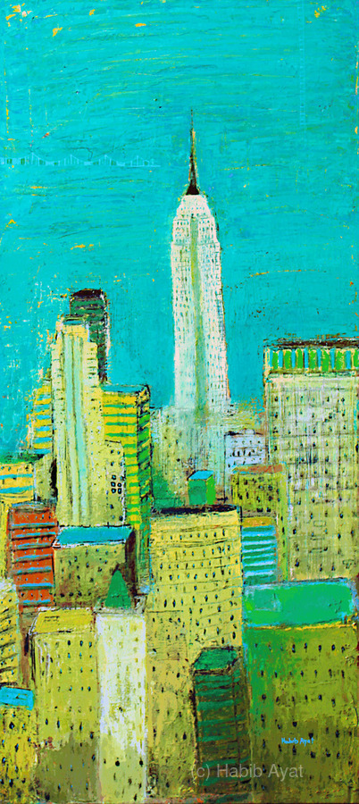EMPIRE STATE BUILDING WITH BLUE BACKGROUND-NYC SKYLINE by Habib Ayat ...