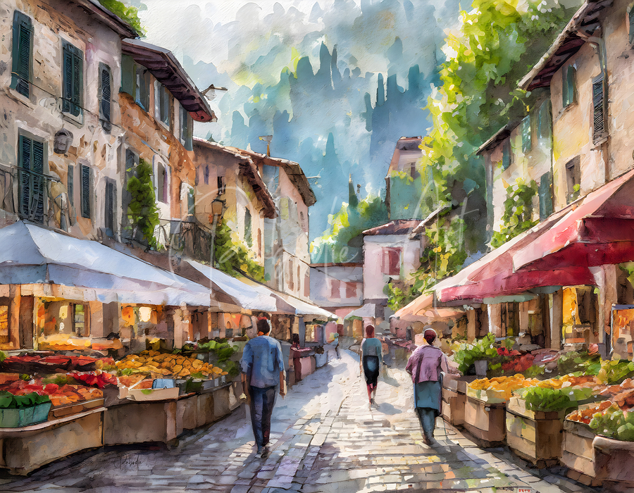 Saturday Morning Farmers Market by Pabodie Art Wall Art