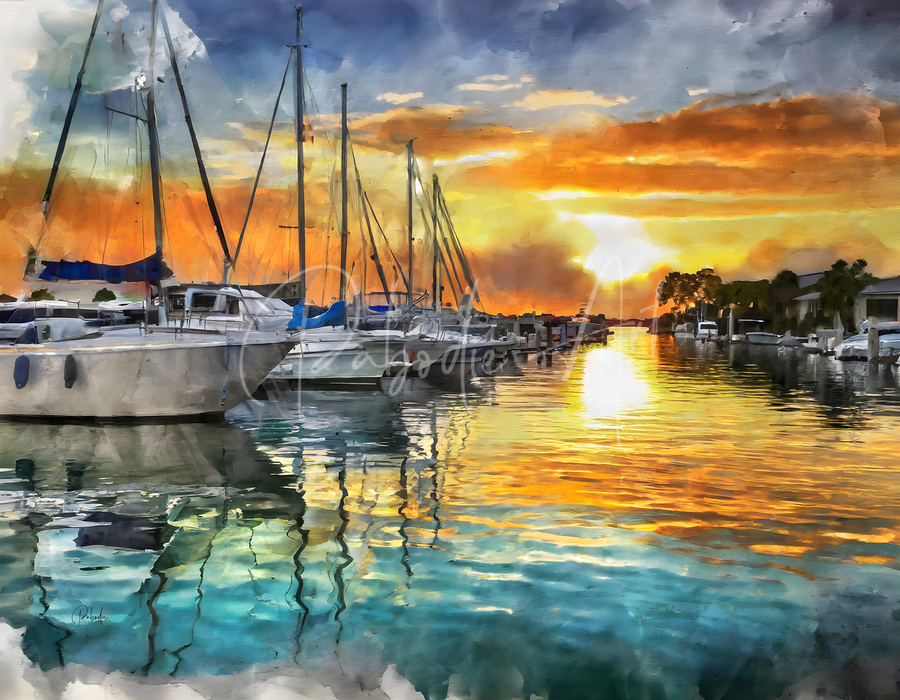 Vermilion River Sunset by Pabodie Art Wall Art